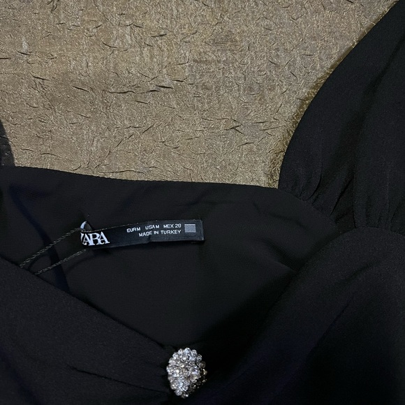 Zara | Dresses | Zara Strappy Jewel Button Top | Poshmark